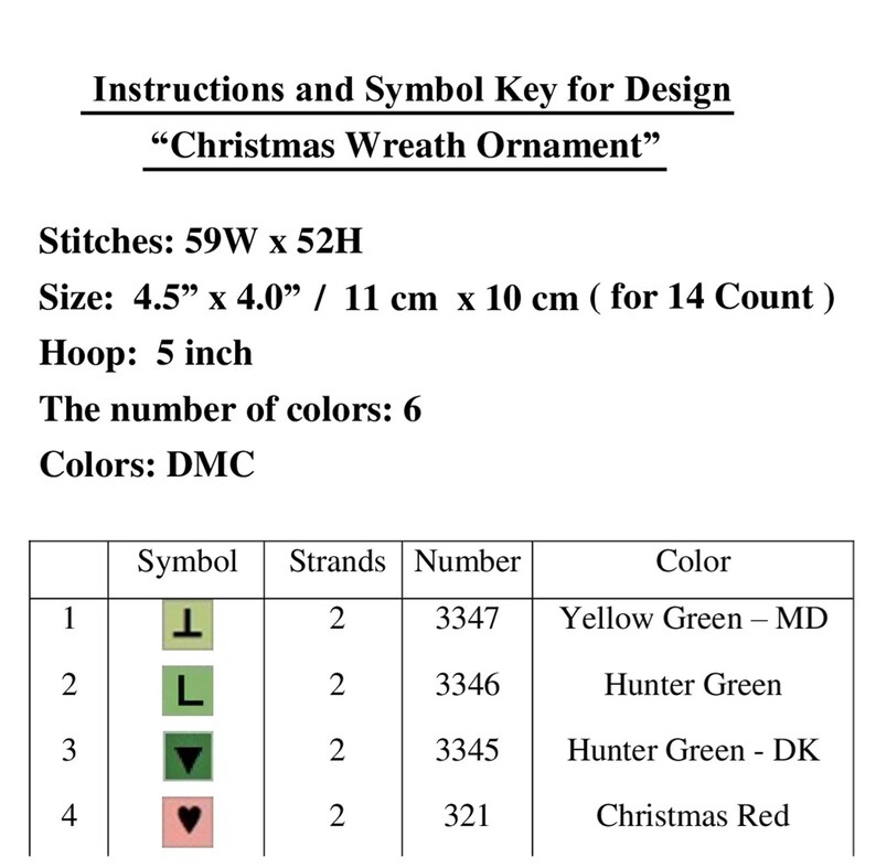 Christmas Cross Stitch Ornament Pattern With Alphabet Chart for Simple ...
