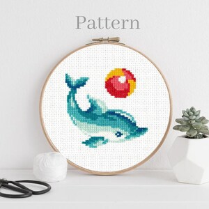 Dolphin Cross Stitch Pattern, Dolphin Hand Embroidery Pattern - Etsy