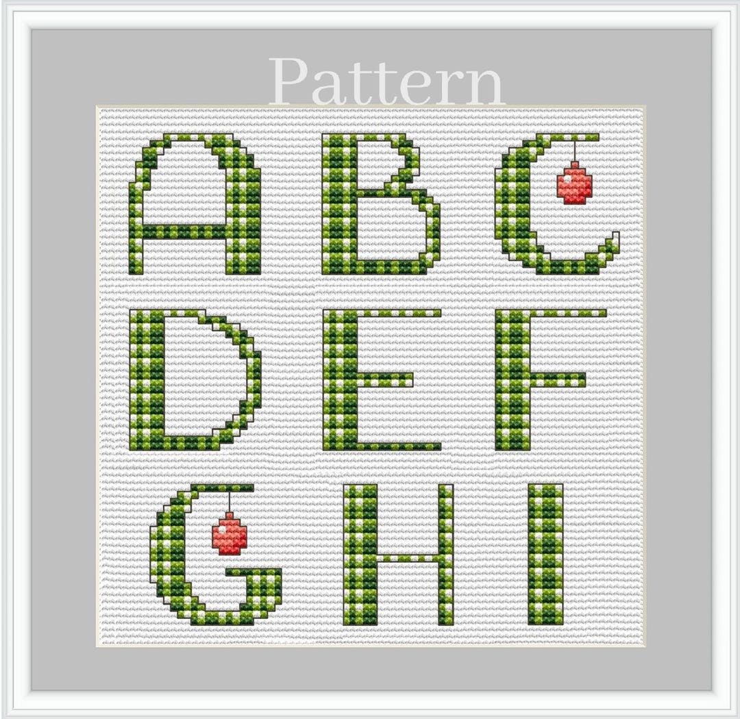 Christmas Alphabet Cross Stitch Pattern With Letters and Numbers for ...