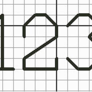 Backstitch Alphabet Chart, Cursive Alphabet With Letters and Numbers ...