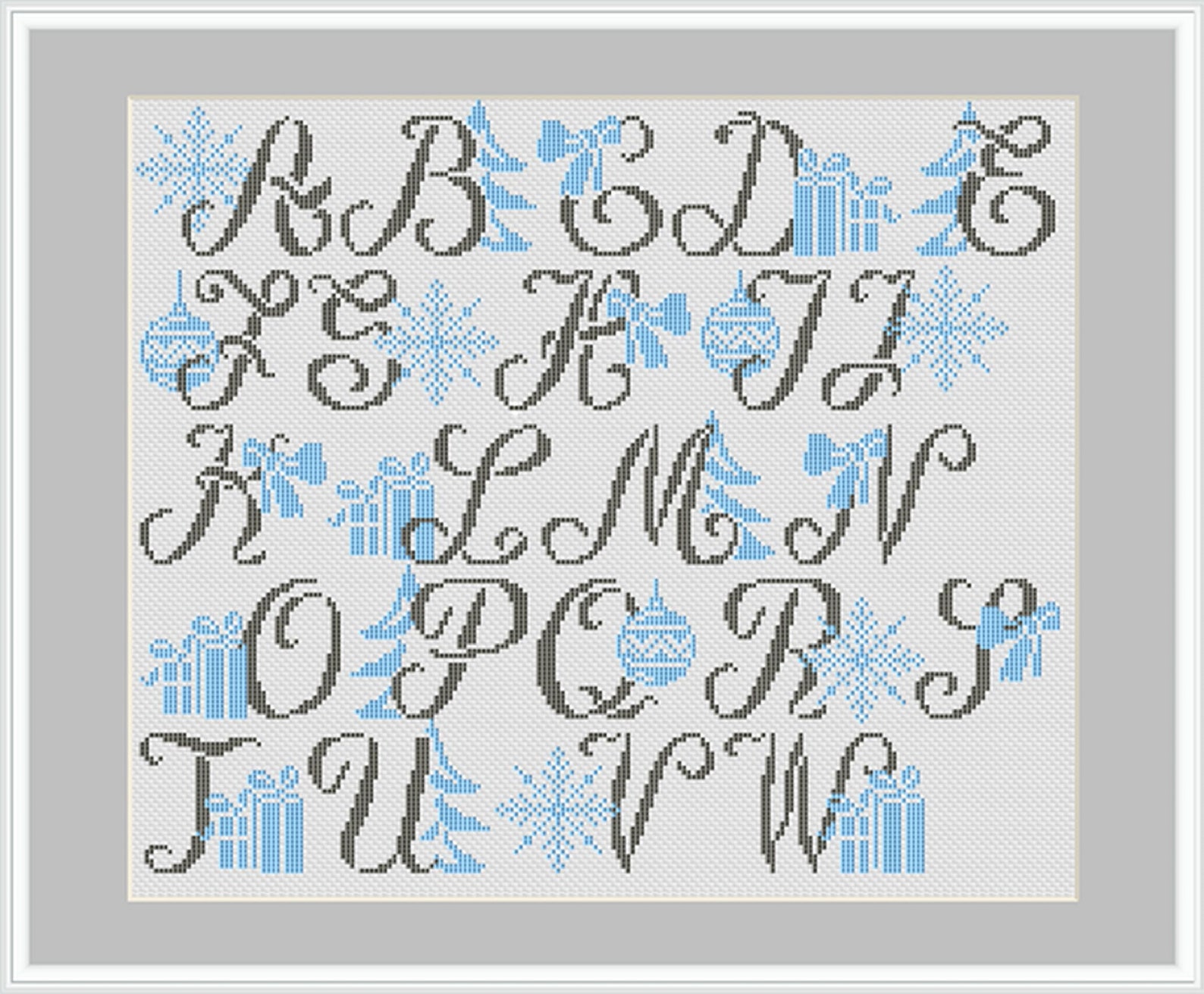 Christmas Alphabet Cross Stitch Pattern Christmas Monograme - Etsy