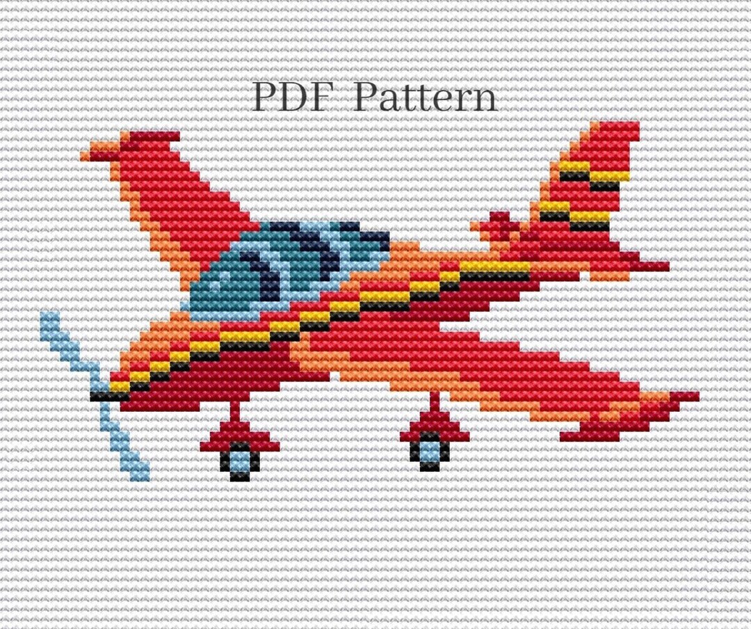 Plane Cross Stitch Pattern, Airplane Emboidery, Vehicle Pattern for ...