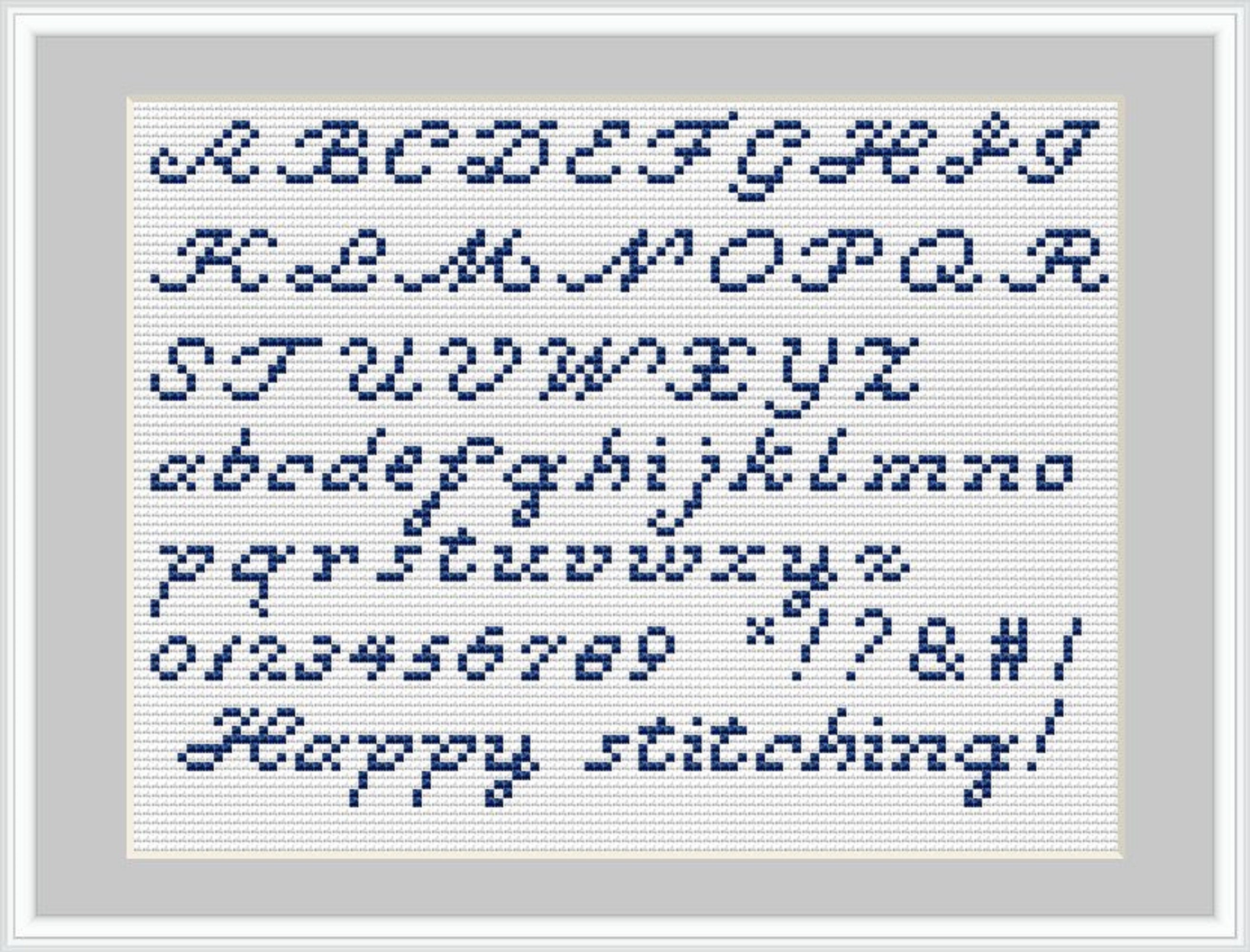 Cursive Font Cross Stitch Pattern Cursive Alphabet Hand - Etsy