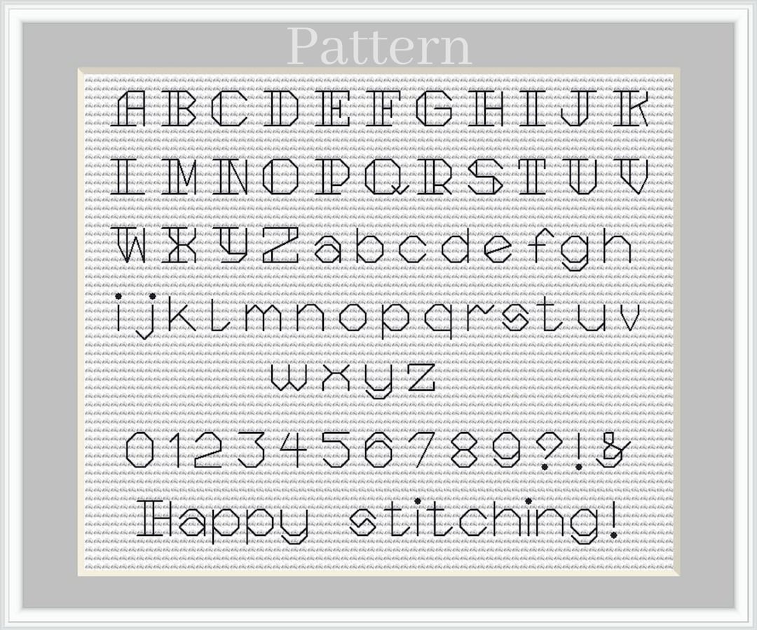 Backstitch Alphabet Cross Stitch Pattern, Cross Stitch Fonts, Back ...
