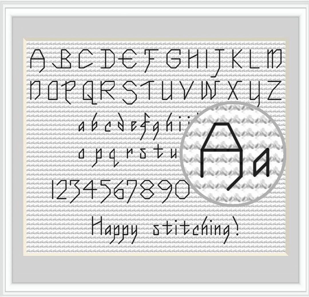 Backstitch Alphabet Cross Stitch Pattern With Small Letters and Numbers ...