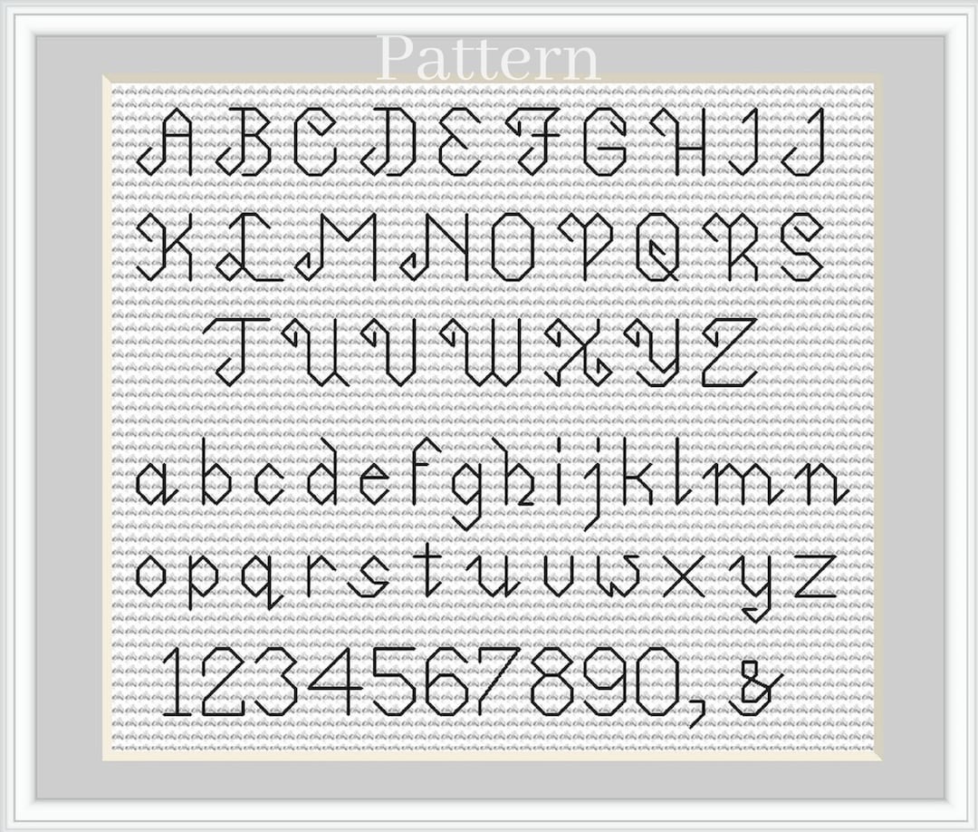 Backstitch Alphabet, Cross Stitch Font, Back Stitch Alphabet, Cursive ...
