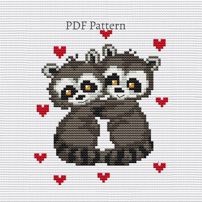 Raccoon Cross Stitch - Etsy
