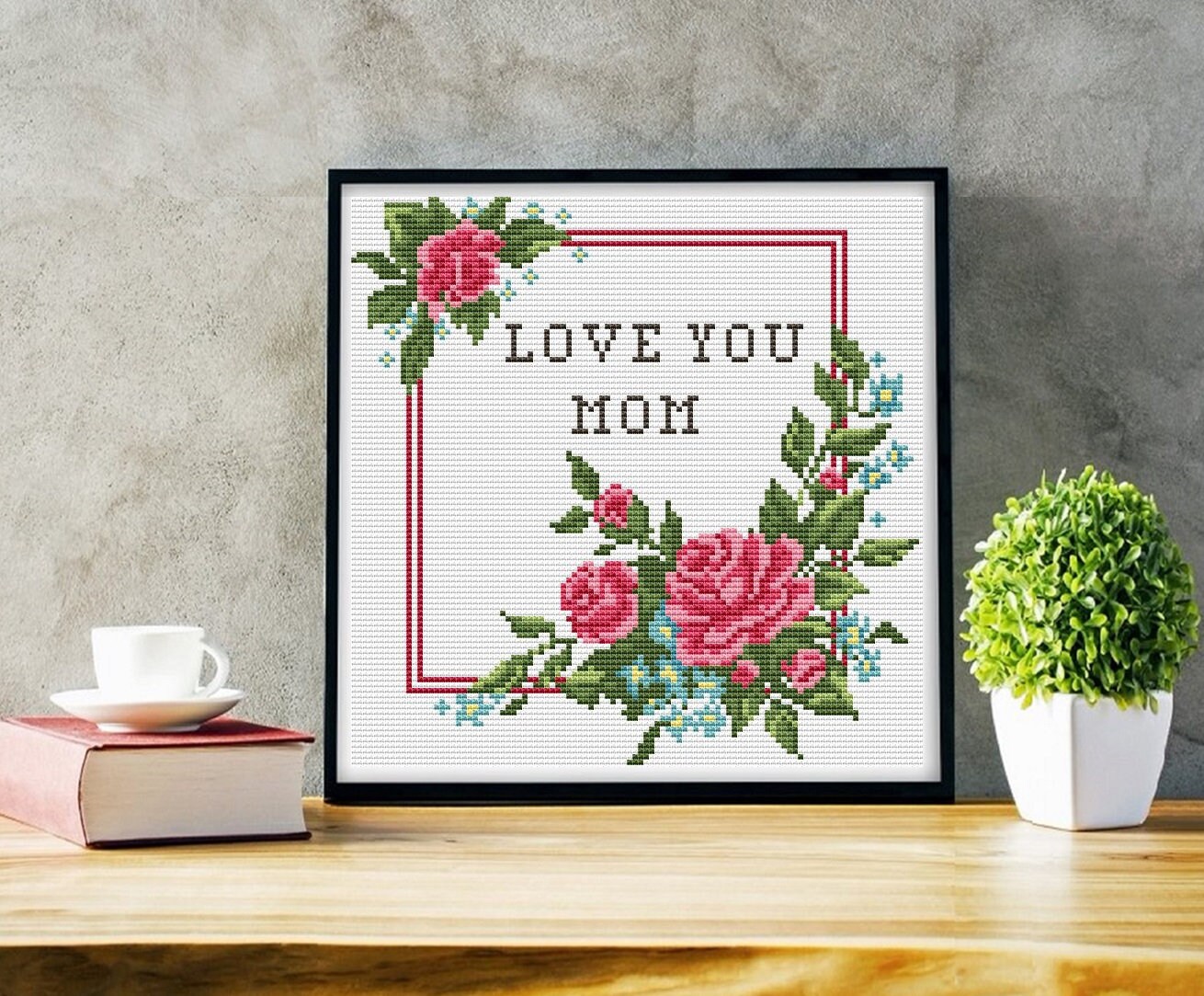 Rose Border Cross Stitch Pattern With Floral Frame and Corners - Etsy