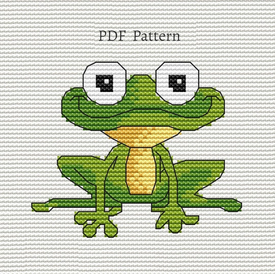 Cute Frog Cross Stitch Pattern, Frog and Toad Hand Embroidery Pattern ...