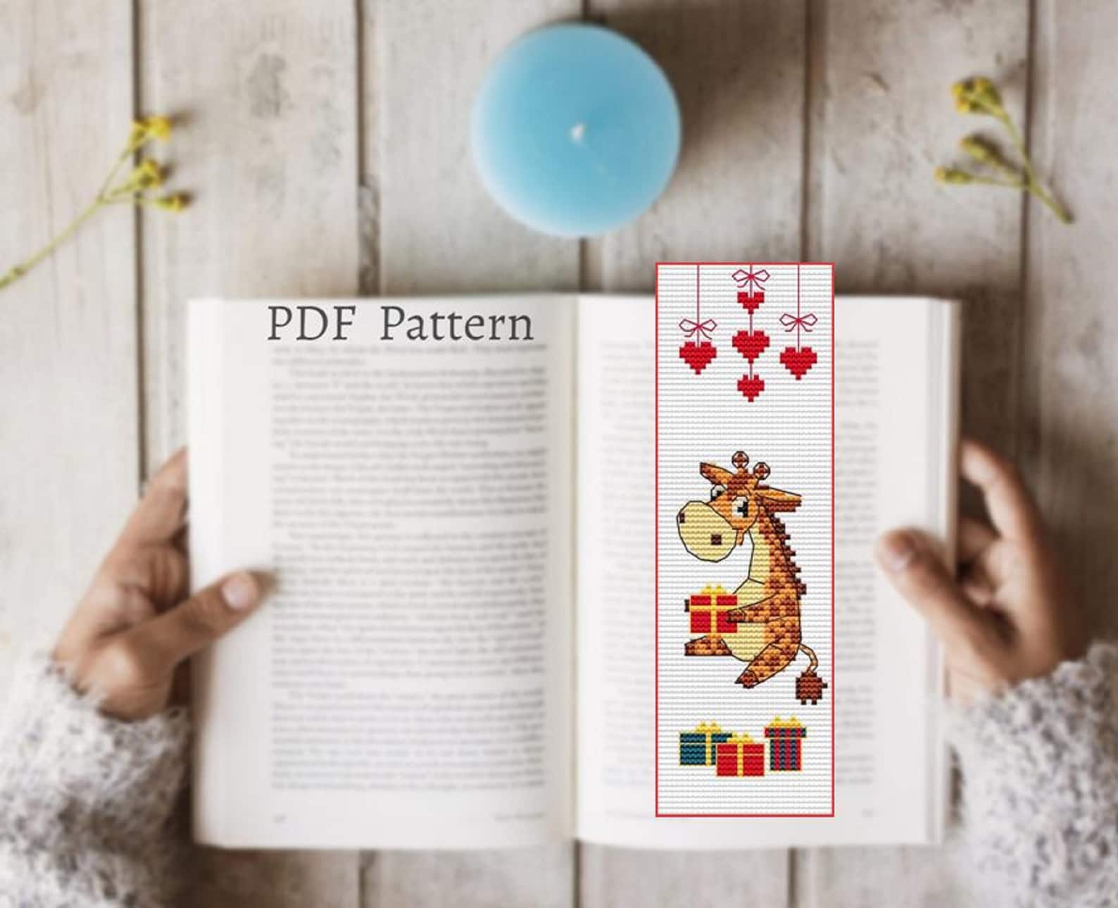Giraffe Cross Stitch Bookmark Pattern, Animal Cross Stitch Book Mark - Etsy