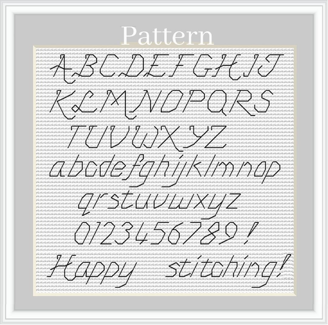Backstitch Alphabet Cross Stitch Pattern, Cursive Fonts, Cross Stitch ...