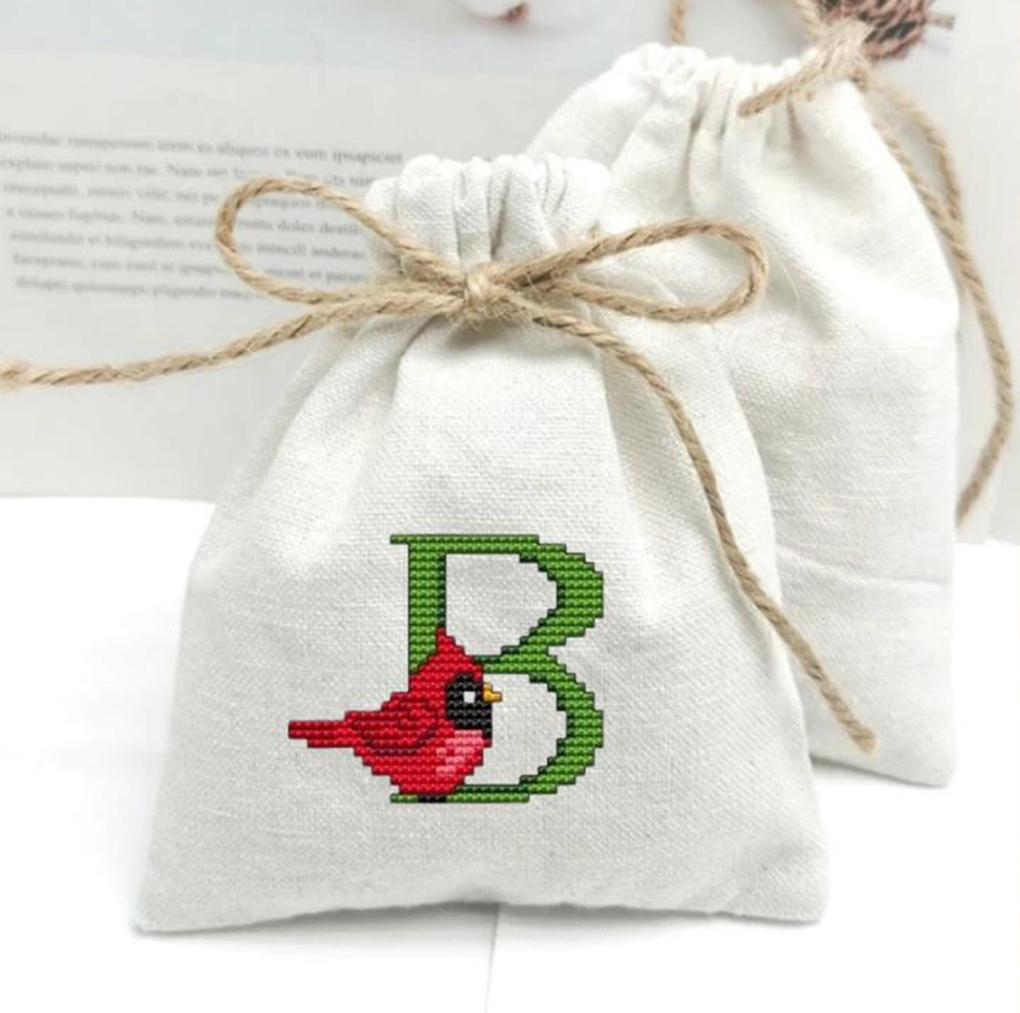 Cardinal Cross Stitch Alphabet Pattern for Personalized Ornament With ...