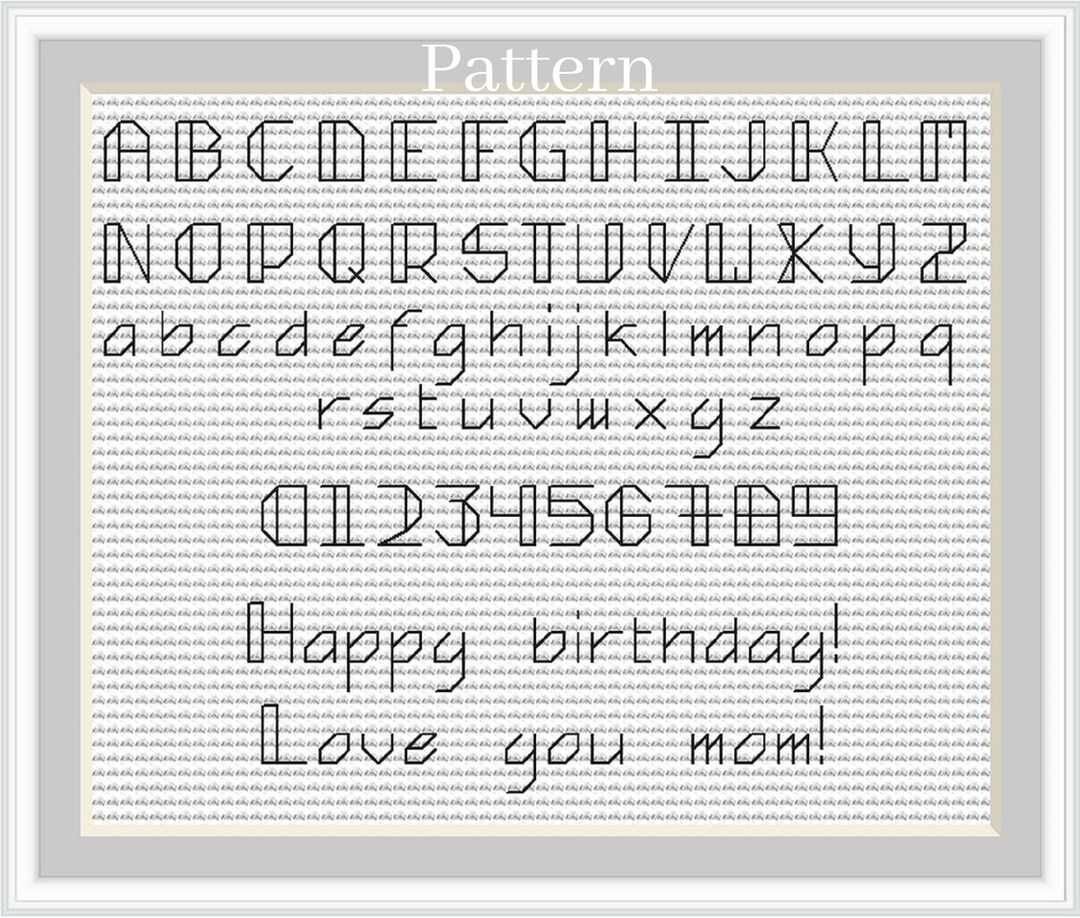 Cross Stitch Alphabet Pattern Cross Stitch Letter Backstitch - Etsy