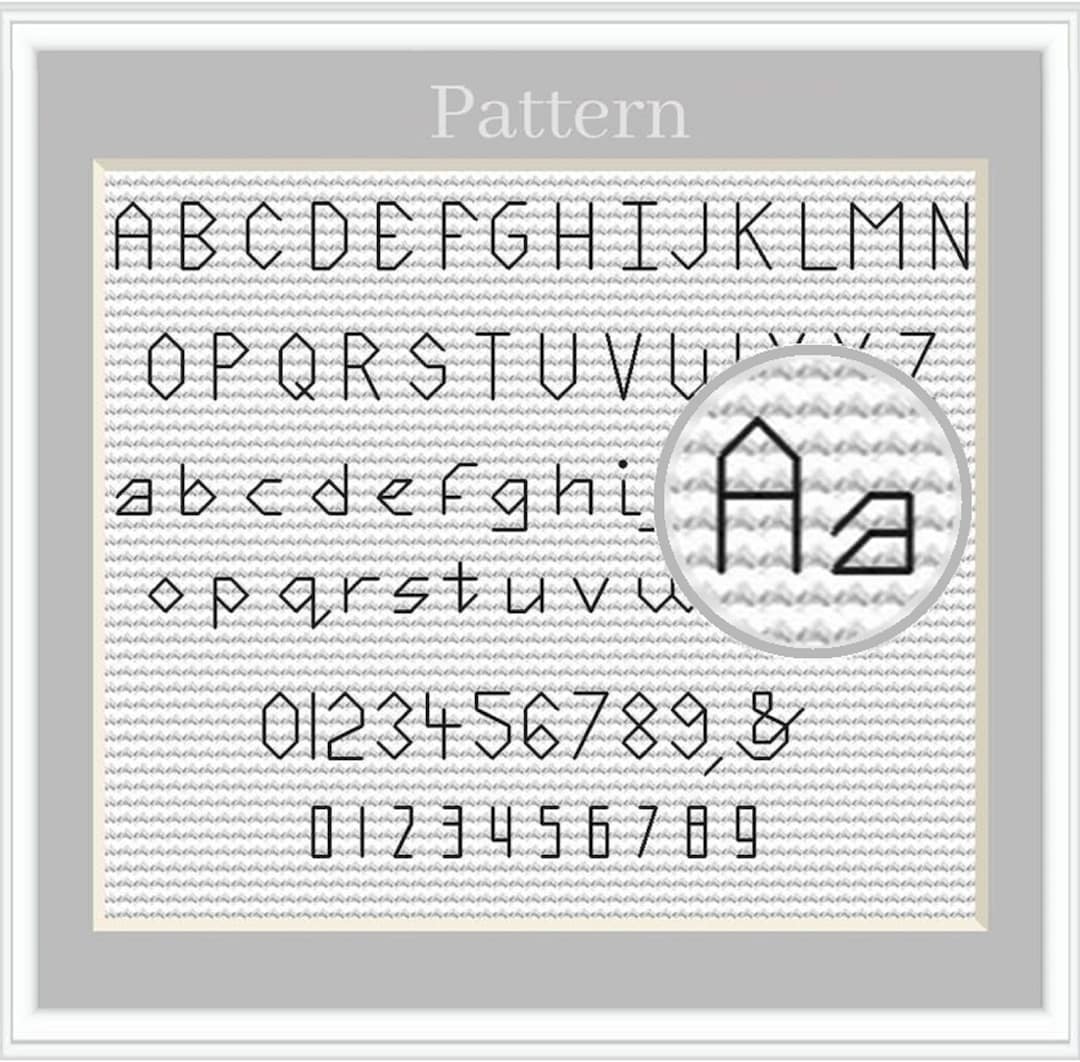 Backstitch Alphabet Cross Stitch Pattern, ABC Chart, Cross Stitch Font ...