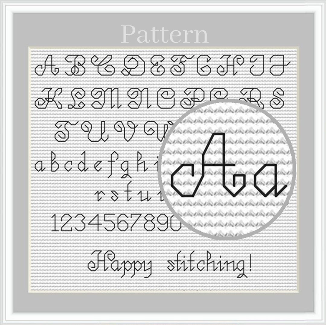 Cursive Font, Cross Stitch Font, Back Stitch Alphabet, Backstitch ...