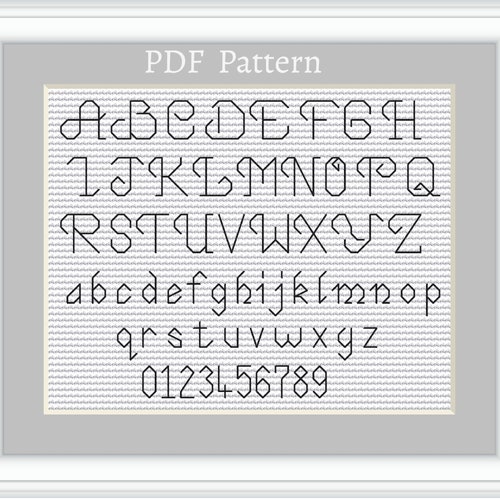 Backstitch Alphabet Cursive Cross Stitch Font Tiny Font - Etsy Canada