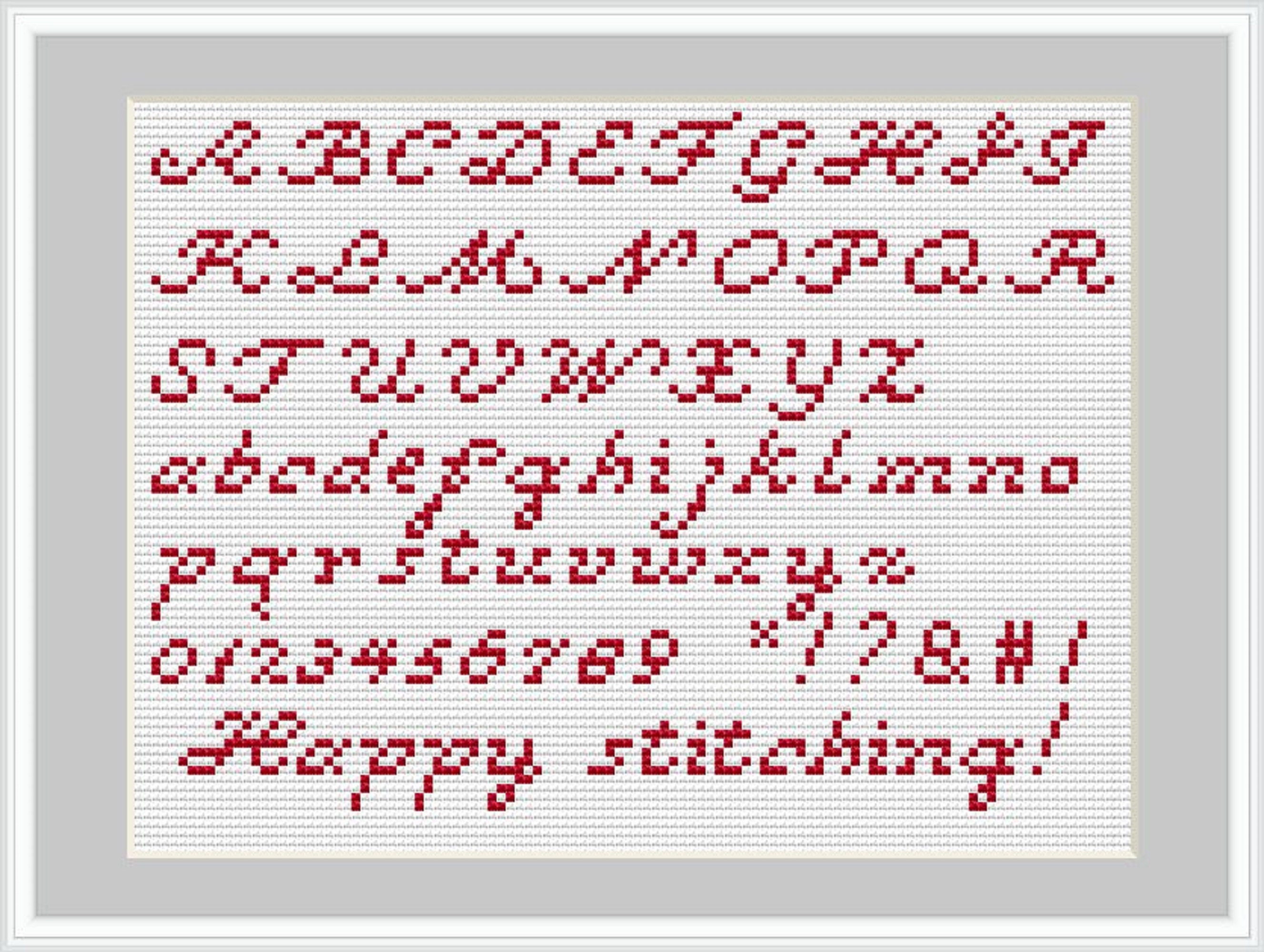 Cursive Font Cross Stitch Pattern, Cursive Alphabet Hand Embroidery ...