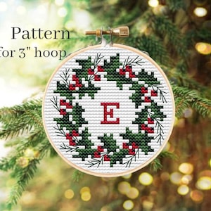 Monogram Ornament Cross Stitch Pattern for 3 Inch Hoop, Cross Stitch ...