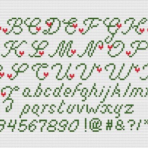 Cursive Alphabet Cross Stitch Pattern, Cross Stitch Font, Cross Stitch ...
