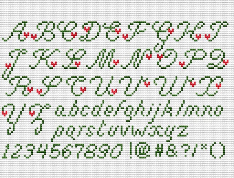 Cursive Alphabet Cross Stitch Pattern Cross Stitch Font - Etsy Canada