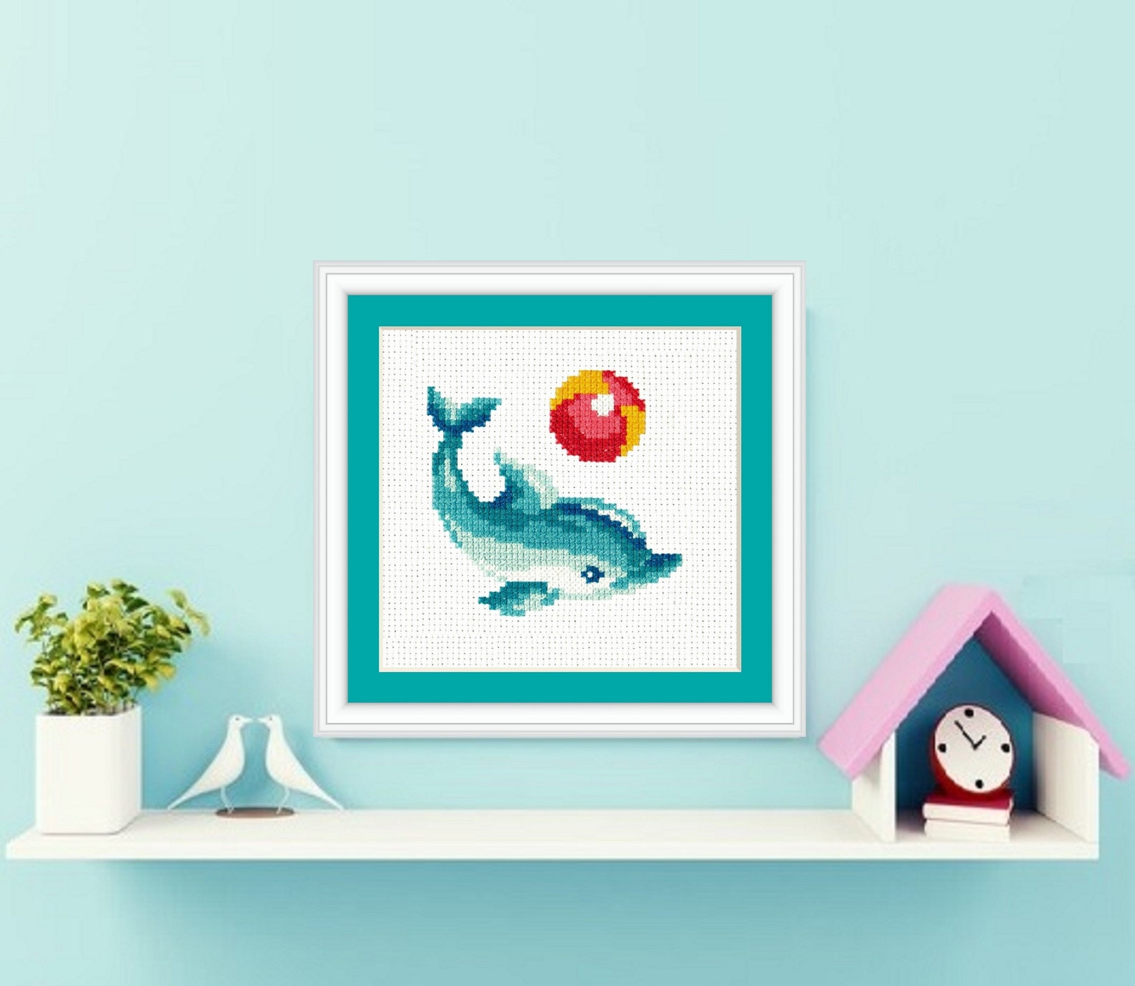 Dolphin Cross Stitch Pattern Dolphin Embroidery Sea Animals - Etsy