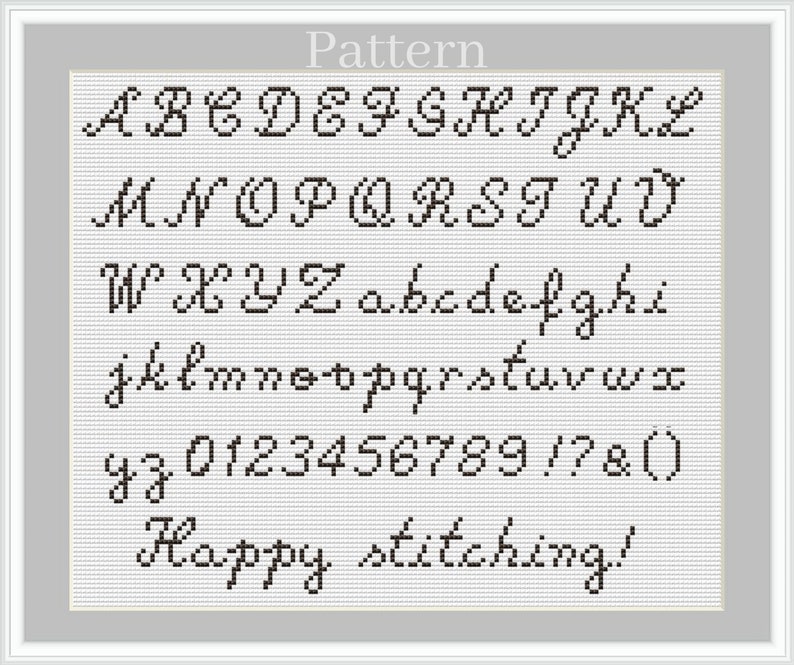 Cursive Alphabet Cross Stitch Pattern Cross Stitch Font - Etsy UK