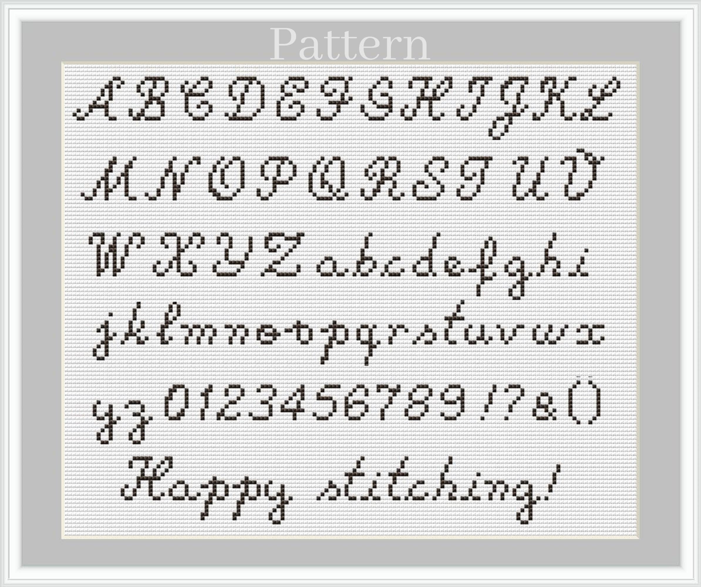 Cursive Alphabet Cross Stitch Pattern Cross Stitch Font - Etsy Canada