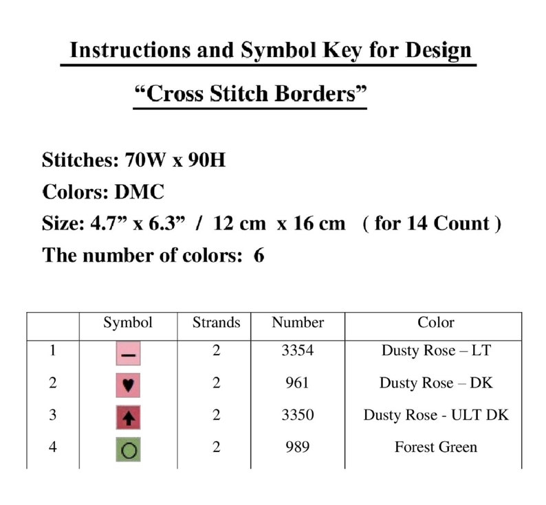 Tulip Cross Stitch Borders Pattern Floral Border Pink - Etsy