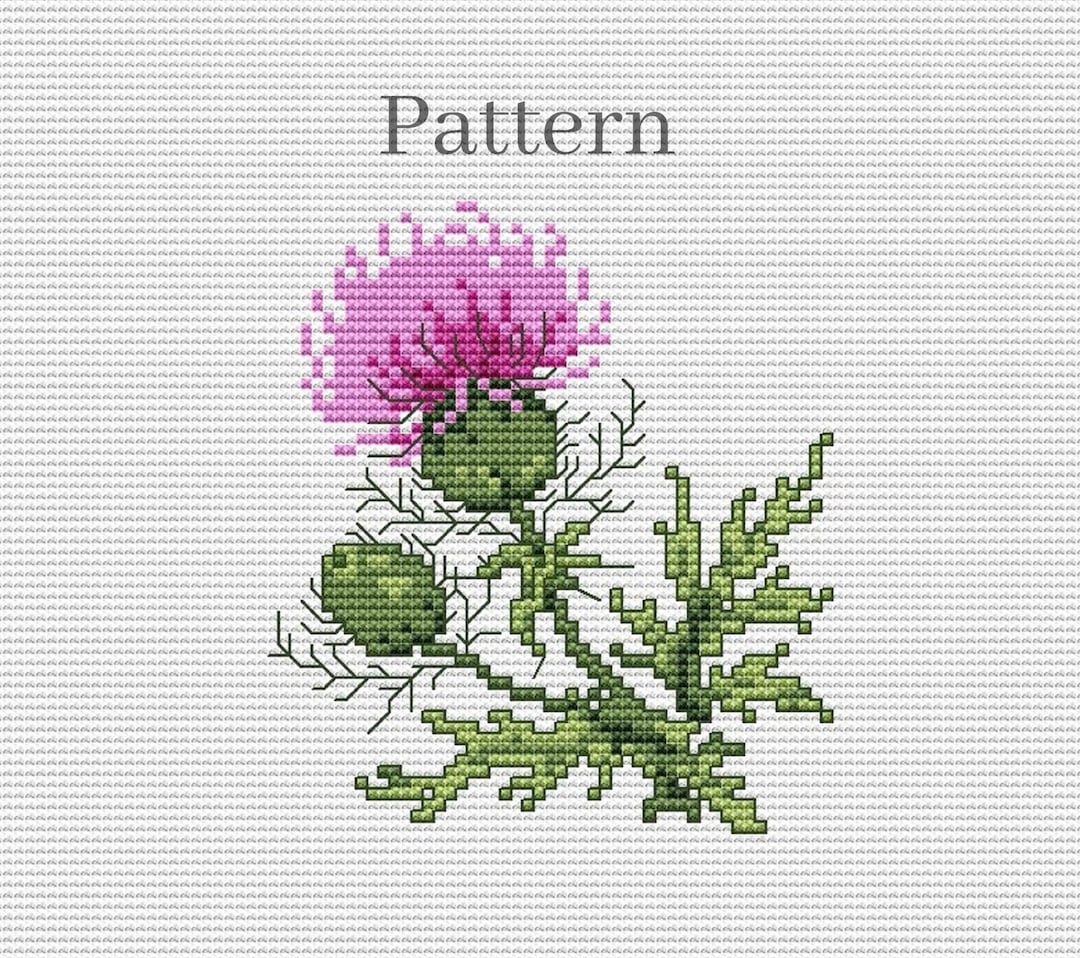 Thistle Cross Stitch Pattern, Scottish Flowers for Outlander Embroidery ...