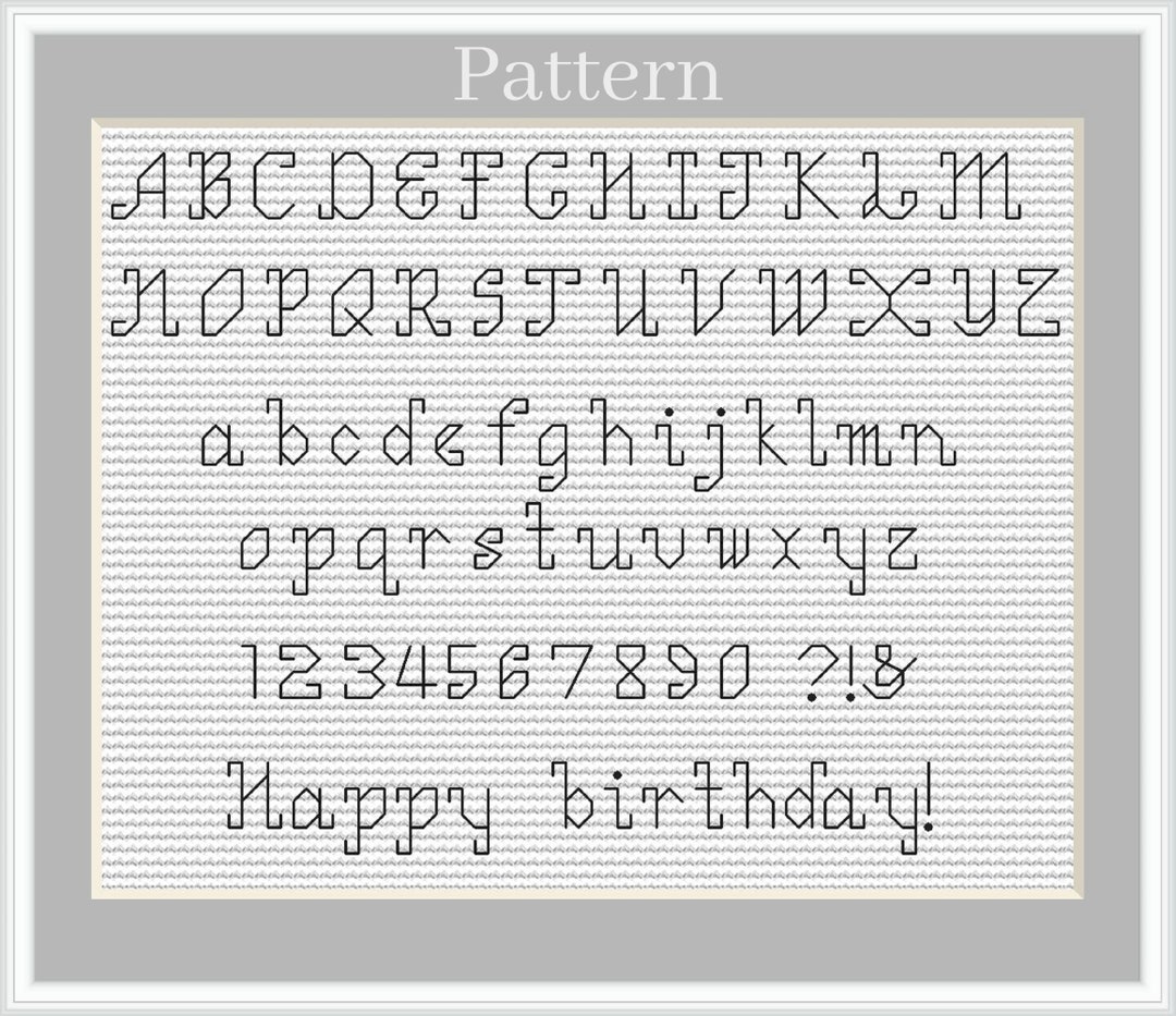 Cross Stitch Alphabet, Cursive Alphabet, Cross Stitch Font, Backstitch ...