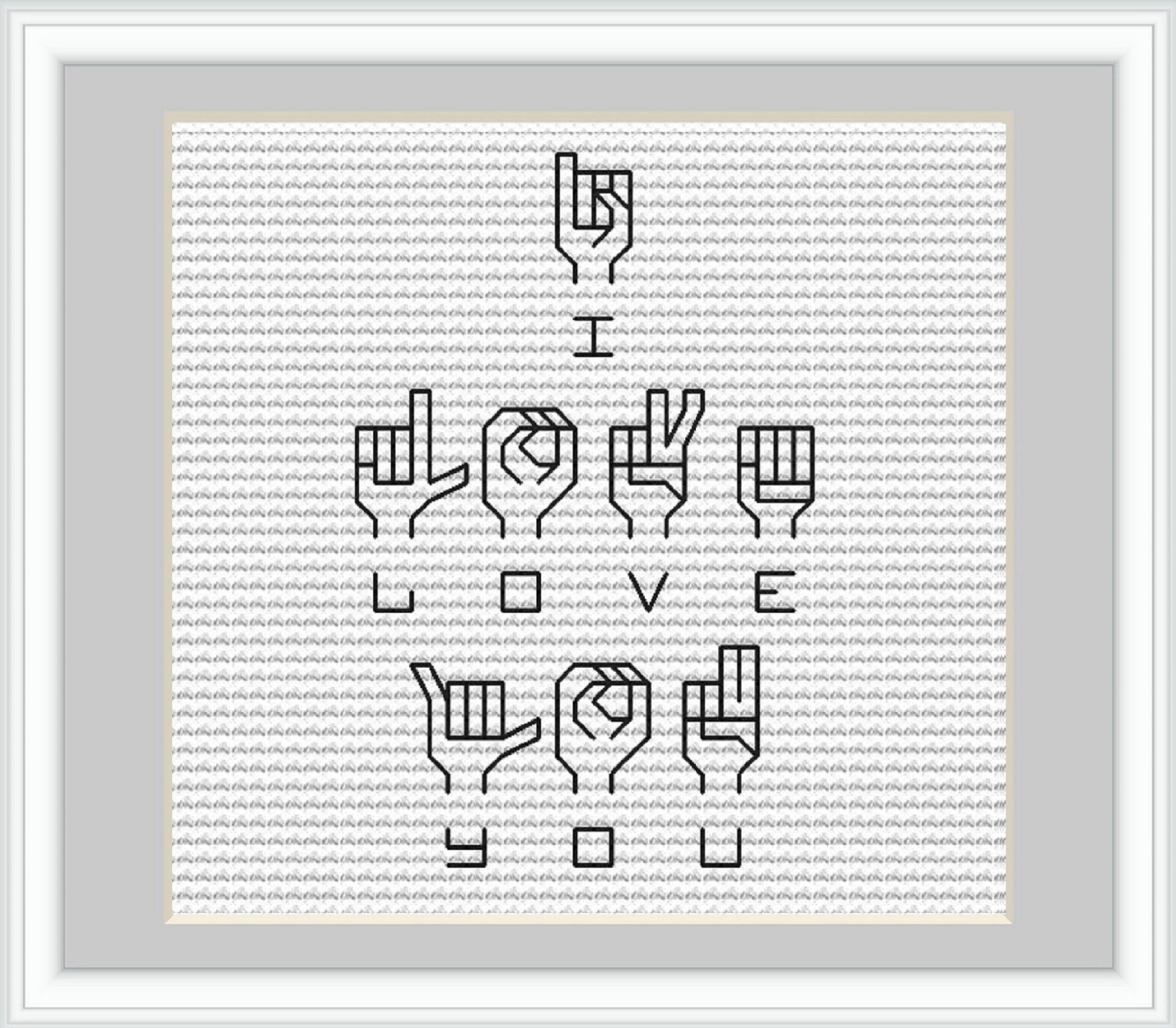 Sign Language Alphabet Cross Stitch Pattern Backstitch - Etsy