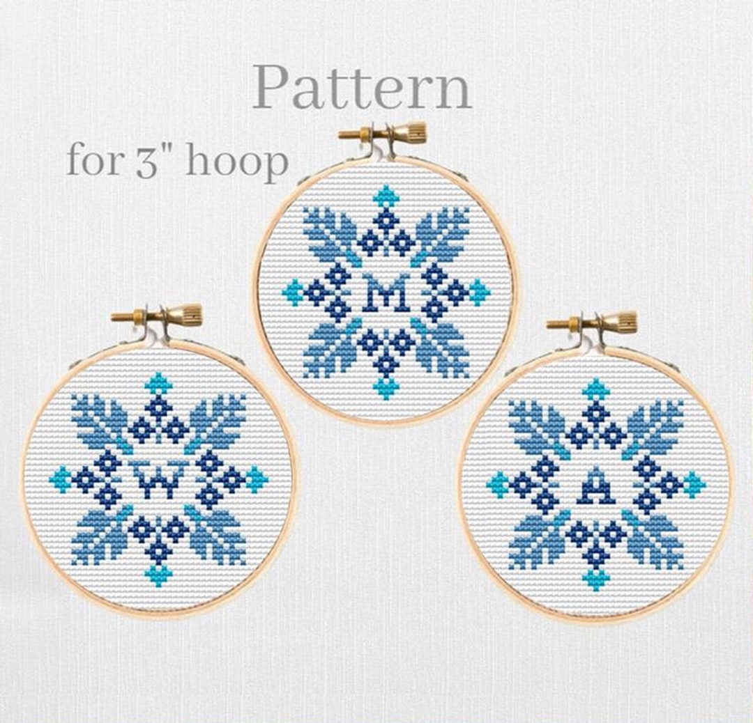 Initial Ornament Cross Stitch Pattern With ABC Chart, Monogram Ornament ...