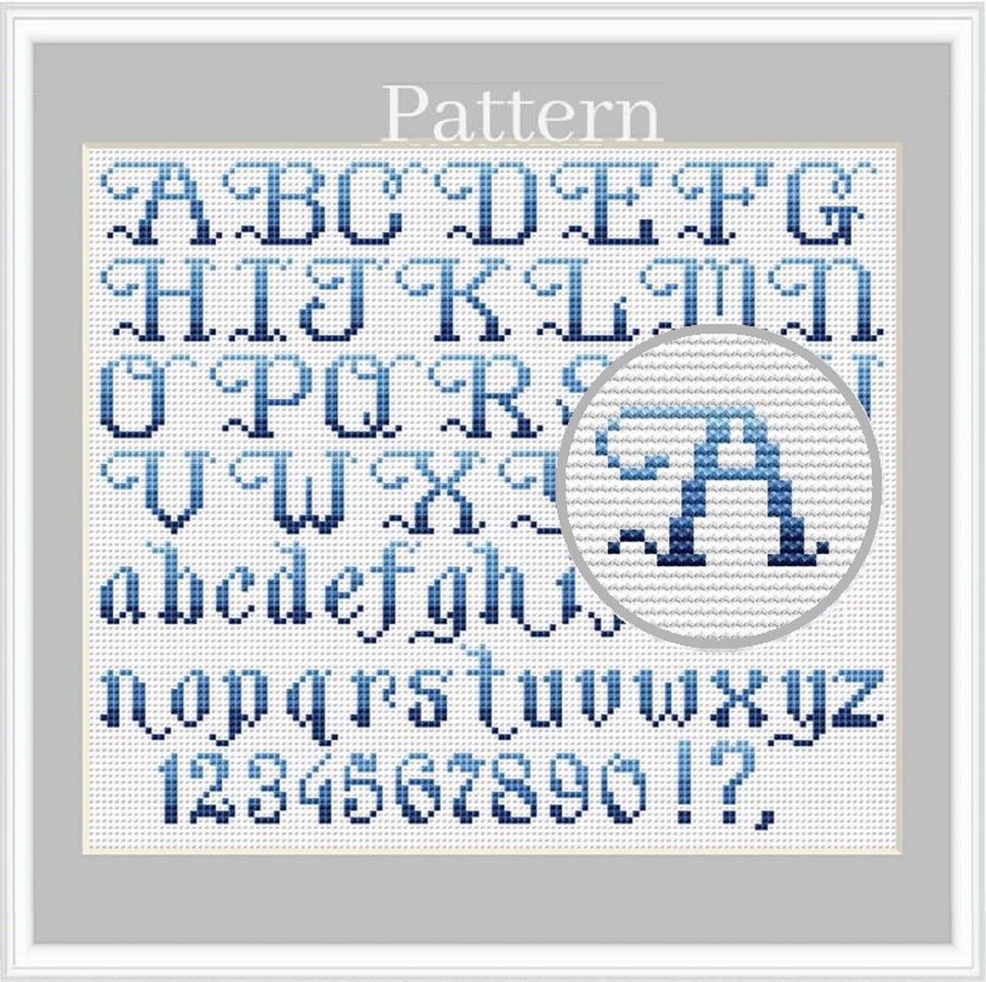 Christmas Alphabet Cross Stitch Pattern, Christmas Fonts, Cross Stitch ...
