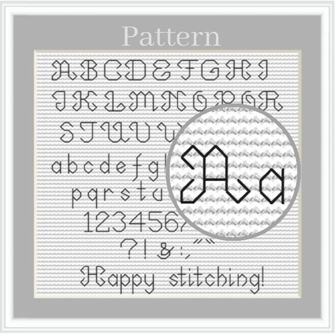 Backstitch Alphabet Cross Stitch Pattern, Cross Stitch Font, Cursive ...