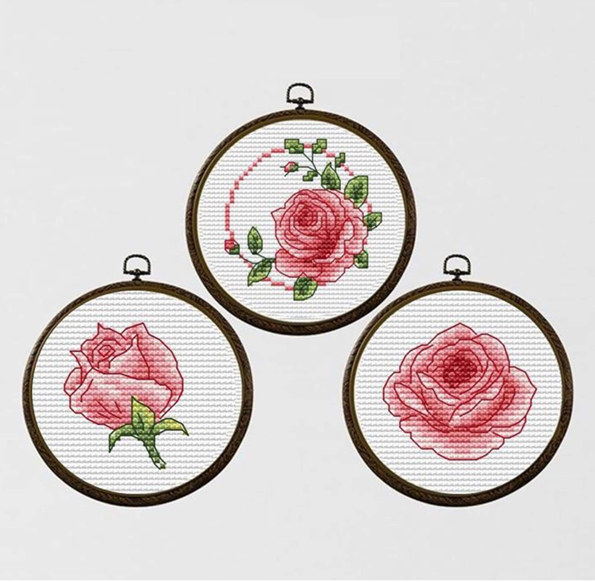 Mini Rose Cross Stitch Pattern, Rose Borders and Frames, Cross Stitch ...