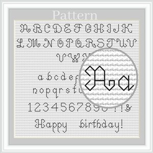 Backstitch Alphabet Cross Stitch Pattern, Cursive Alphabet, Cross ...