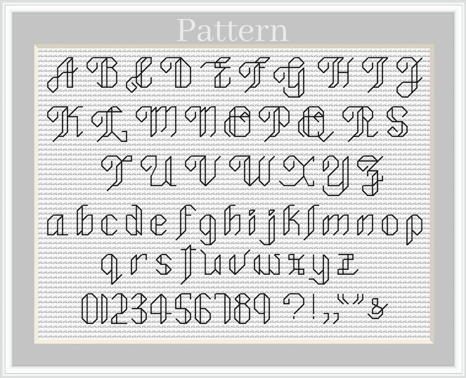 Cursive Font Cross Stitch Font Back Stitch Alphabet - Etsy UK