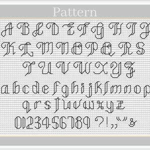Cursive Font Cross Stitch Font Back Stitch Alphabet - Etsy