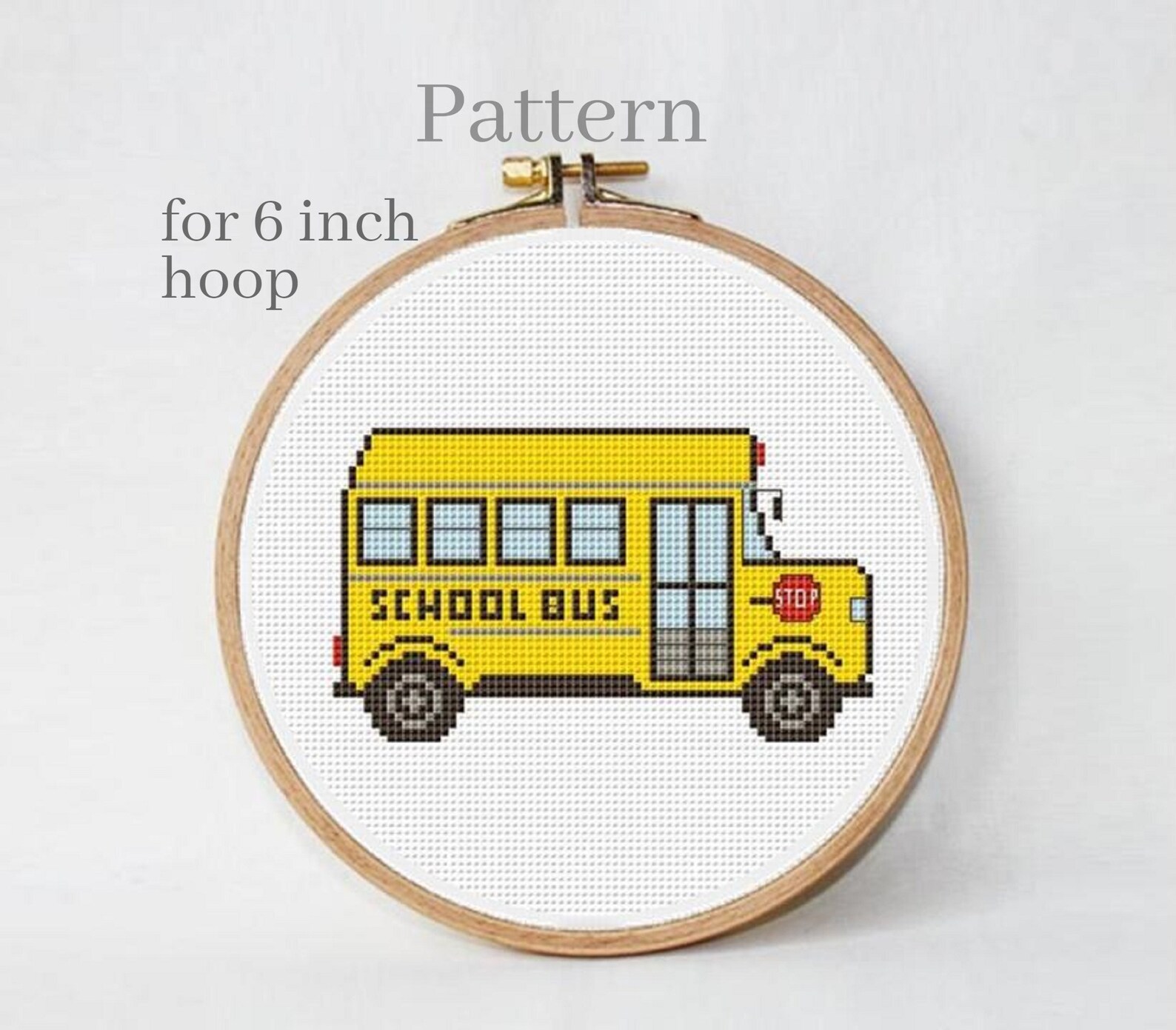 School Bus Cross Stitch Pattern, School Bus Ornament, Small Hand ...