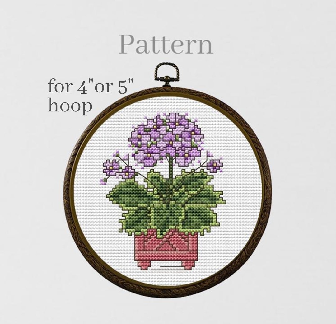 Hydrangea Cross Stitch Pattern, Hortensia Hand Embroidery Pattern ...