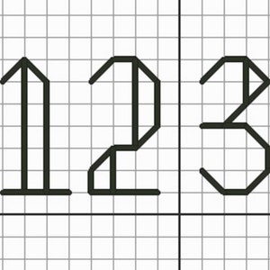 Backstitch Alphabet Chart Cross Stitch Pattern With Letters and Numbers ...