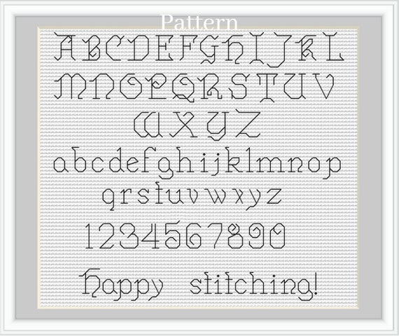Backstitch Alphabet Cross Stitch Letters Back Stitch - Etsy