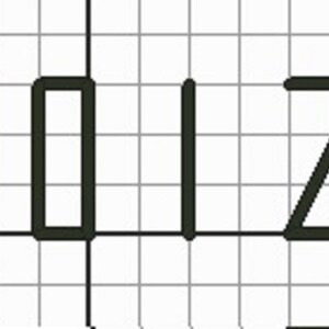 Backstitch Alphabet Chart, Cursive Alphabet With Letters and Numbers ...