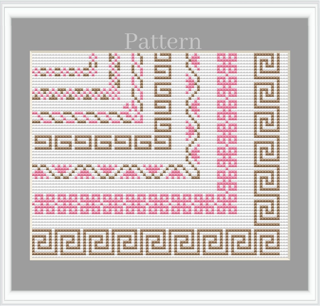 Celtic Border сross Stitch Pattern, Pink Cross Stitch Frames, Square ...