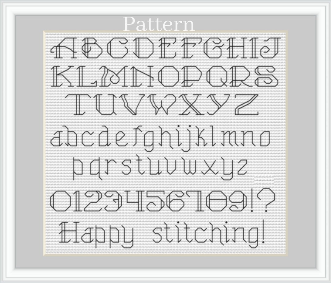 Cross Stitch Fonts, Backstitch Alphabet Cross Stitch Pattern, Cross ...