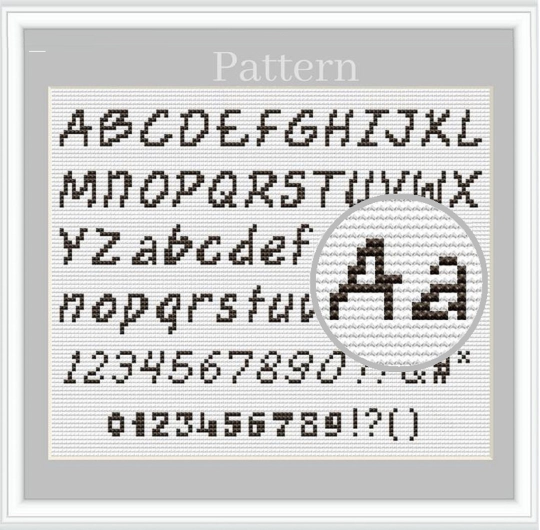 Alphabet Cross Stitch Pattern With Letters and Numbers for Digital ...