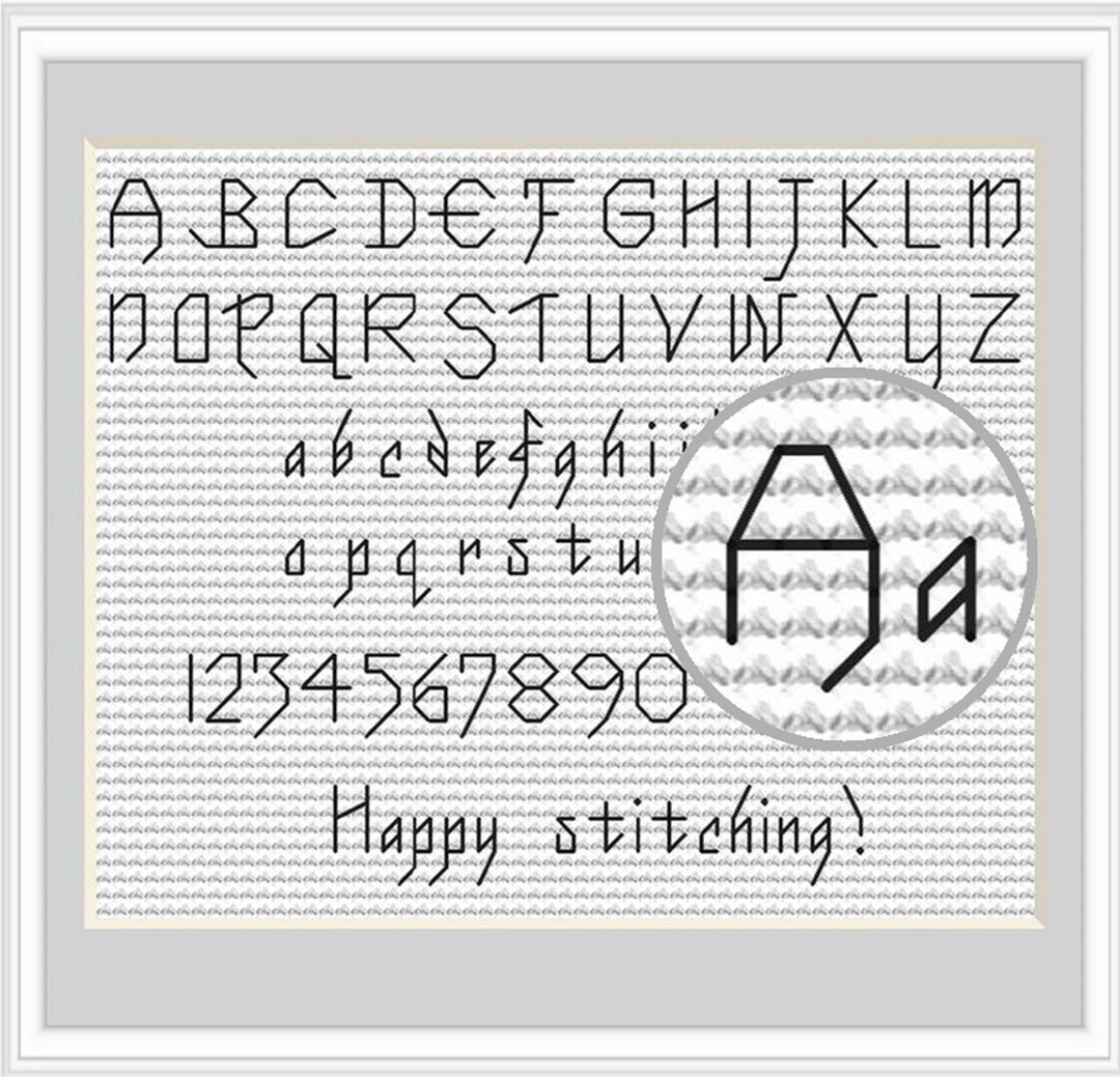 Backstitch Alphabet Chart, Cross Stitch Font, Cross Stitch Letters and ...
