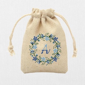 Forget Me Not Cross Stitch Pattern, Initial Ornament, Monogram Letters ...