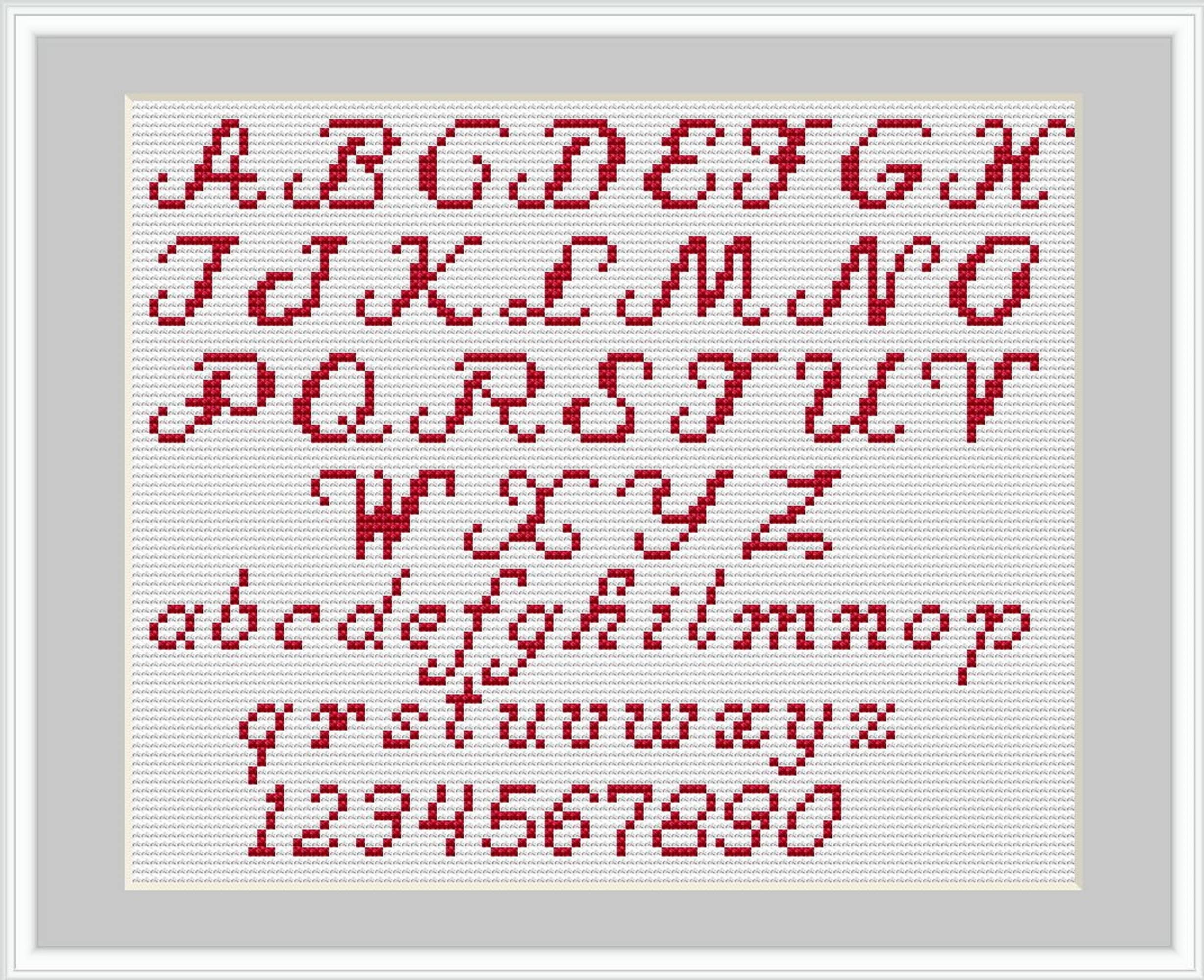 Cursive Alphabet Cross Stitch Pattern Cross Stitch Font - Etsy Australia