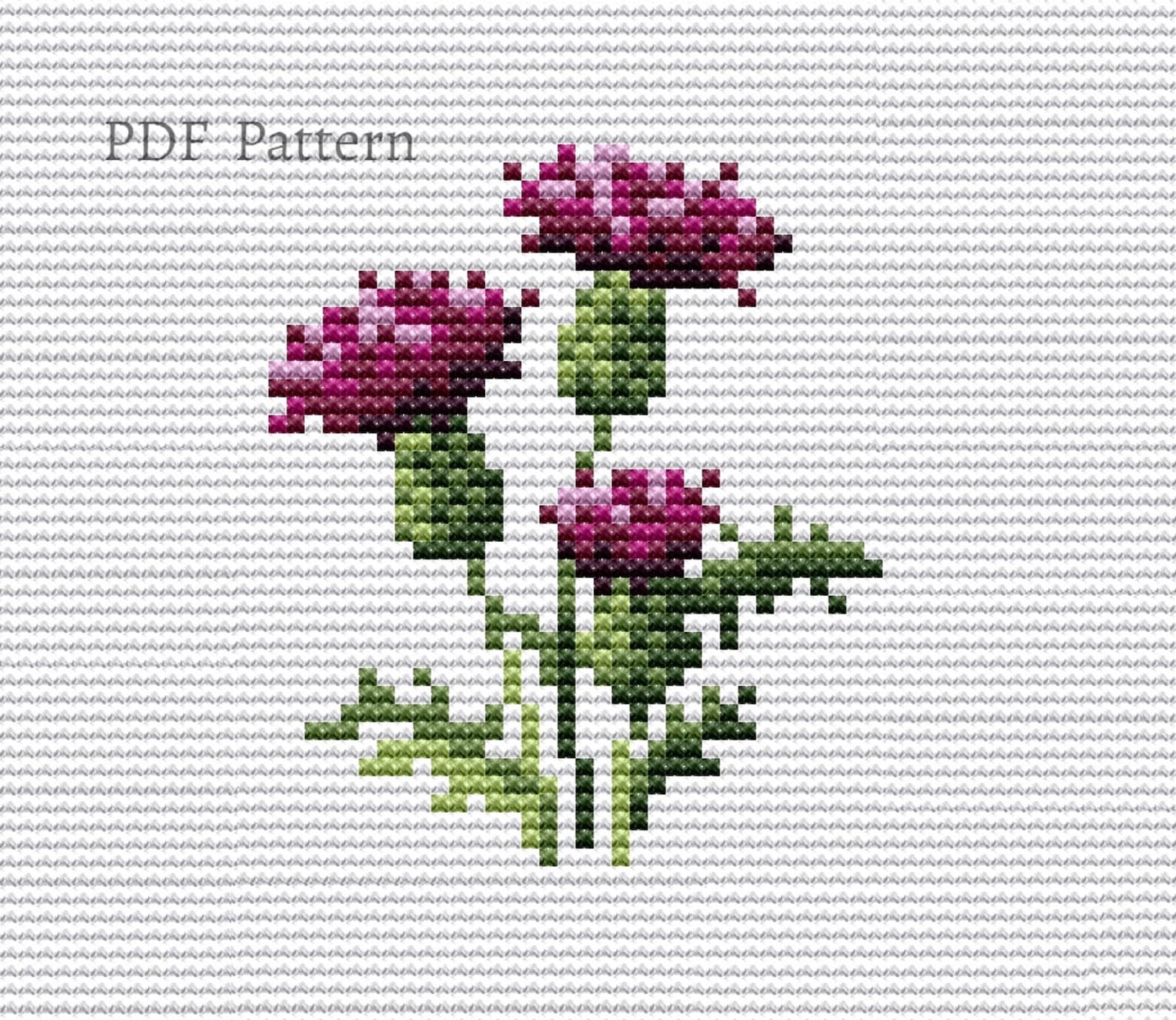 Thistle Cross Stitch Pattern Outlander Embroidery Simple Cross - Etsy